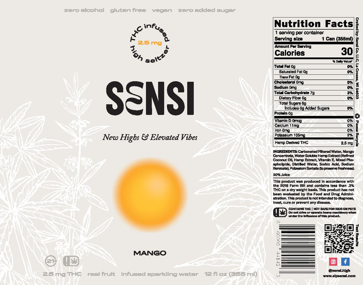 Sensi High Seltzer (4-Pack, 10MG) – Carbon Cannabis